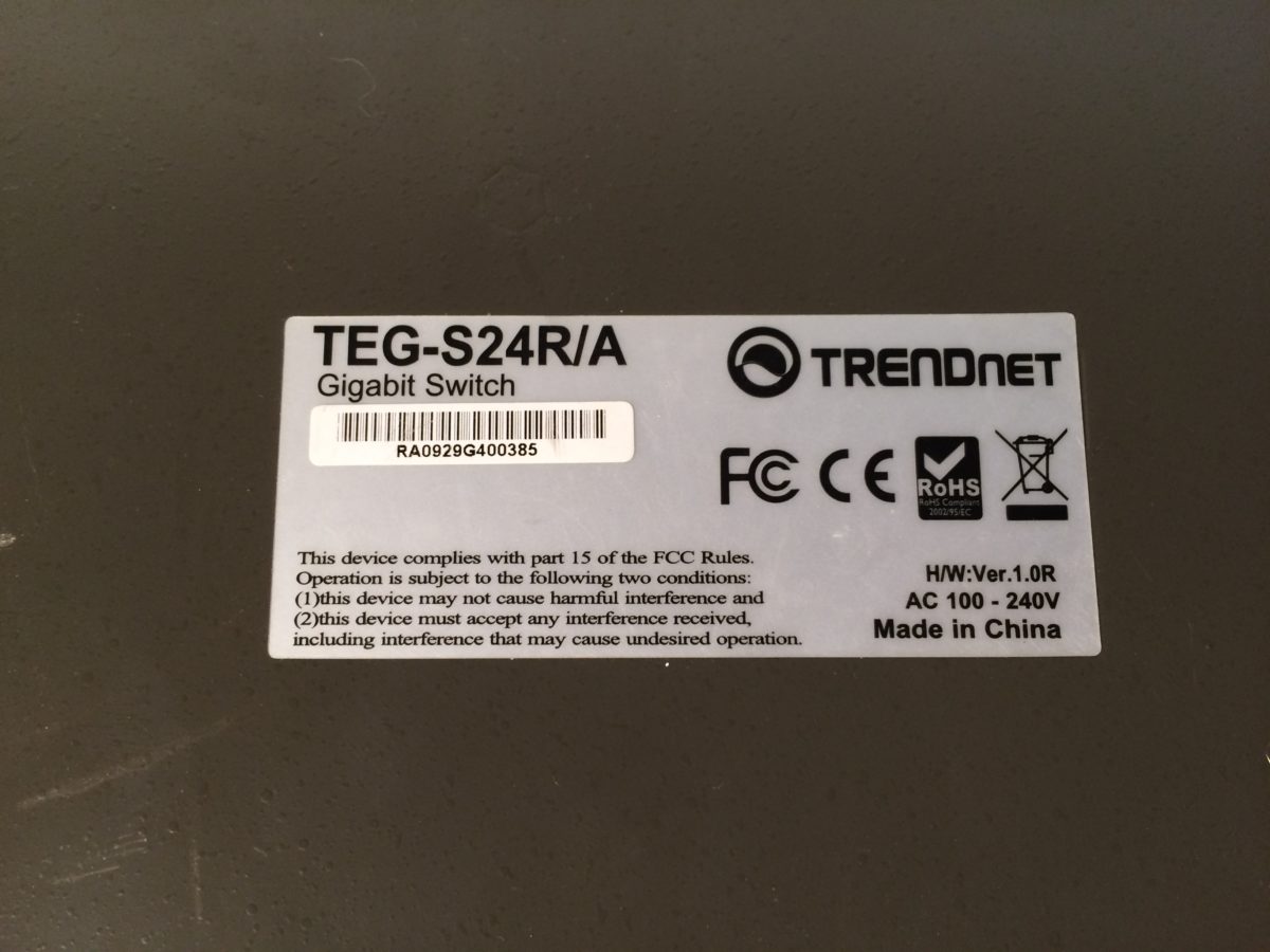 TRENDnet TEG-S24R/A 24 Port - Data Got Junk